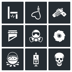 Execution icons set Royalty Free Vector Image - VectorStock