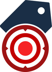 Red color of corner label banner with word Vector Image