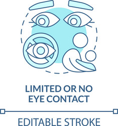 Limited and no eye contact concept icon Royalty Free Vector