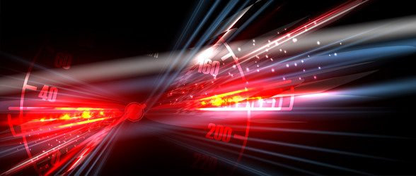 Racing car light in motion with checkered Vector Image