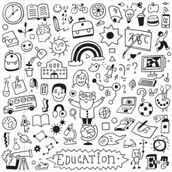 Cartoon cute doodles school Royalty Free Vector Image