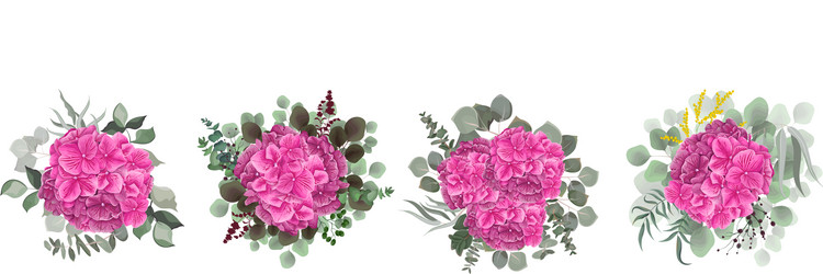 Watercolor Pink Hydrangea Vector Images (over 960)