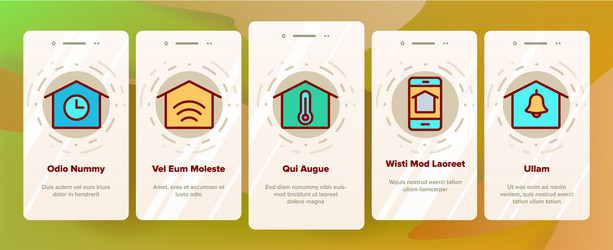 Smart Home Concept Screens Set For Mobile App Vector Image