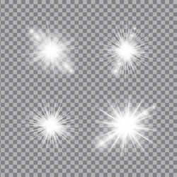 White light glow effect rays set radiant Vector Image