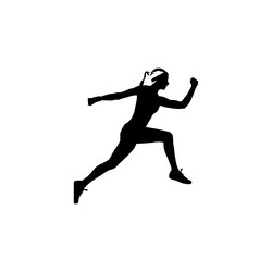 Woman runner icon simple style runner Royalty Free Vector
