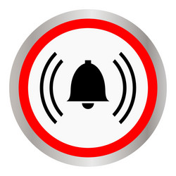 Alarm red circle web glossy icon Royalty Free Vector Image