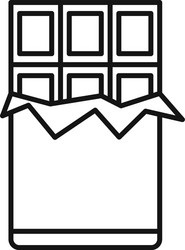 Chocolate bar character cartoon coloring page Vector Image