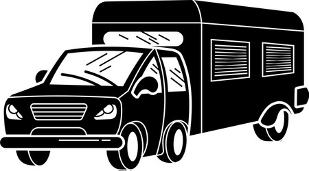 Transport motorhome icon simple style Royalty Free Vector