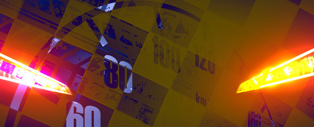 Racing car light in motion with checkered Vector Image