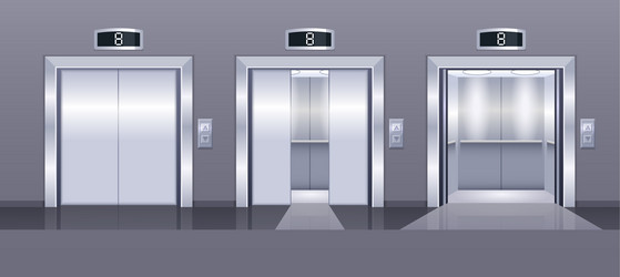 Modern realistic passenger elevator lift Vector Image