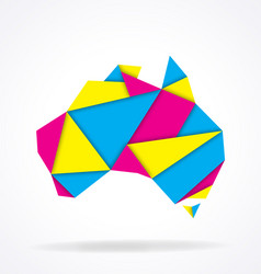 Australia map folded paper origami Royalty Free Vector Image