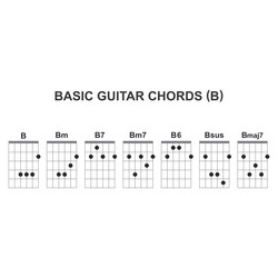 Basic guitar chords set Royalty Free Vector Image