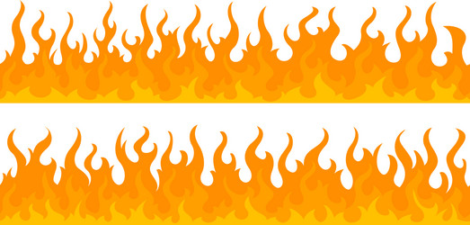 Fire flame frame borders Royalty Free Vector Image