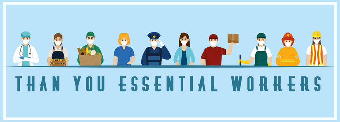 Team essential workers Royalty Free Vector Image