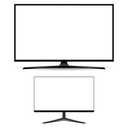 Realistic of black computer lcd monitor Royalty Free Vector