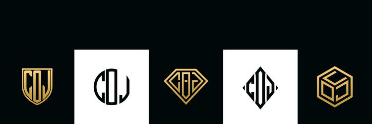 Initial letters chy logo designs bundle Royalty Free Vector