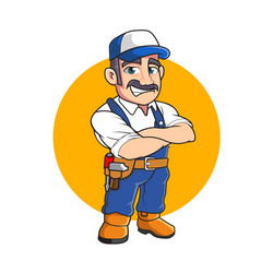 Mechanic mascot logo template Royalty Free Vector Image