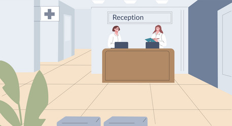 Female nurse hospital receptionist Royalty Free Vector Image