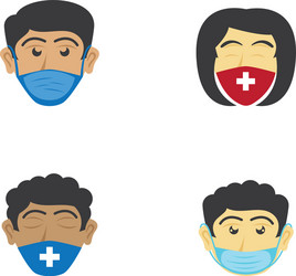 People with safety mask Royalty Free Vector Image