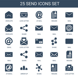 5 send icons Royalty Free Vector Image - VectorStock