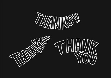 Thanks thank you doodle text hand drawing Vector Image