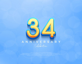 Simple and elegant design 34th anniversary Vector Image