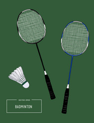 Badminton rocket and shuttlecock Royalty Free Vector Image