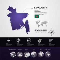 Bangladesh - flat country map silhouette Vector Image