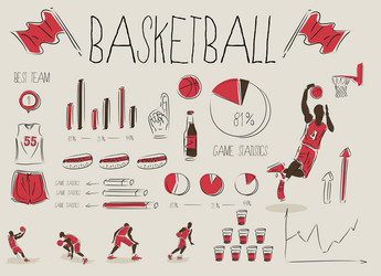 Basketball infographic sport game charts Vector Image