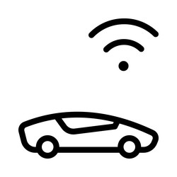 Ev car with internet connectivity isolated Vector Image