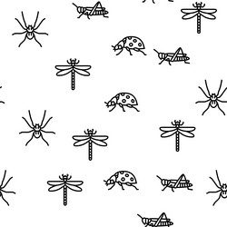 Insect spider and bug wildlife seamless Royalty Free Vector