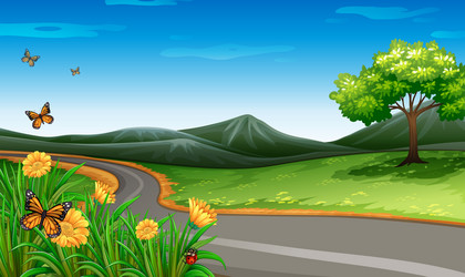 Narrow road Royalty Free Vector Image - VectorStock