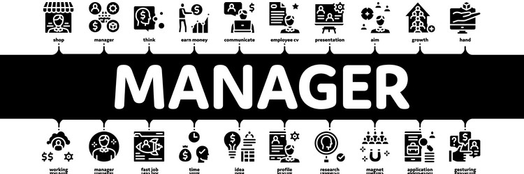 Product manager work minimal infographic banner Vector Image
