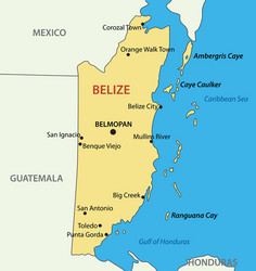 Colorful Belize Map Royalty Free Vector Image - VectorStock