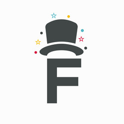 Education logo on letter f with graduation hat Vector Image