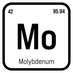 Molybdenum mo periodic table element Royalty Free Vector