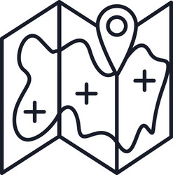 Paper map military force line block style Vector Image