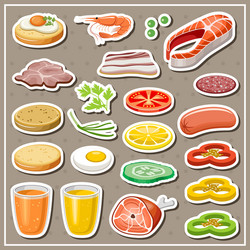 Set of snack Royalty Free Vector Image - VectorStock