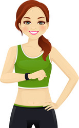 Sport woman thinking Royalty Free Vector Image