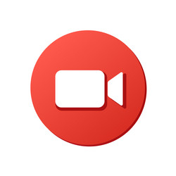 Video camera red rounded icon white background Vector Image