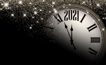 Clock hands showing 2021 year Royalty Free Vector Image