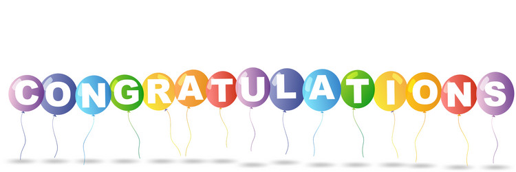 Purple congratulations sign on white background Vector Image