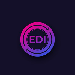 Edi electronic data interchange icon Royalty Free Vector