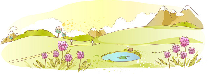Idyllic landscape background Royalty Free Vector Image