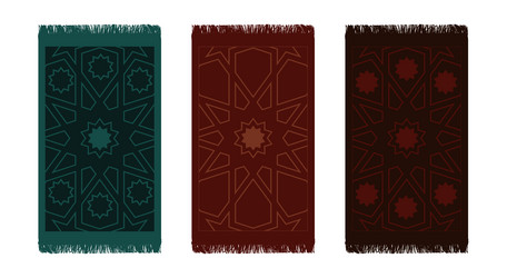 Prayer rug with floral arabic floral arch Vector Image