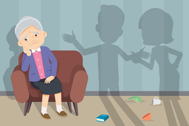 A girl sitting with crying expression Royalty Free Vector