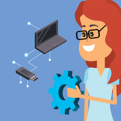 Search engine cartoon Royalty Free Vector Image