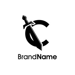 Luxury initial c sword logo Royalty Free Vector Image