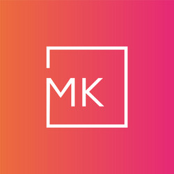 Creative initial letter mk square logo design Vector Image