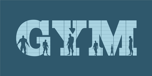 Gym word lettering Royalty Free Vector Image - VectorStock
